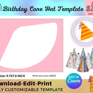 Party Hat Template Birthday Hat Template Party Template - Etsy Australia