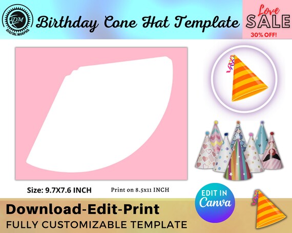 Party Hat Template Birthday Hat Template Party Template - Etsy Australia