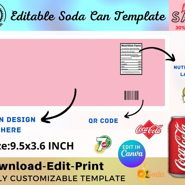 Soda Can Template - Etsy