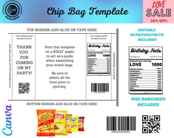 Chip Bag Template - Etsy