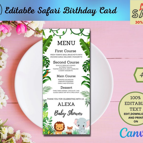 Jungle Bar Menu - Etsy
