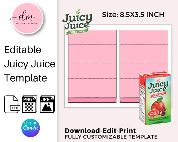 Juice Box Cover Template