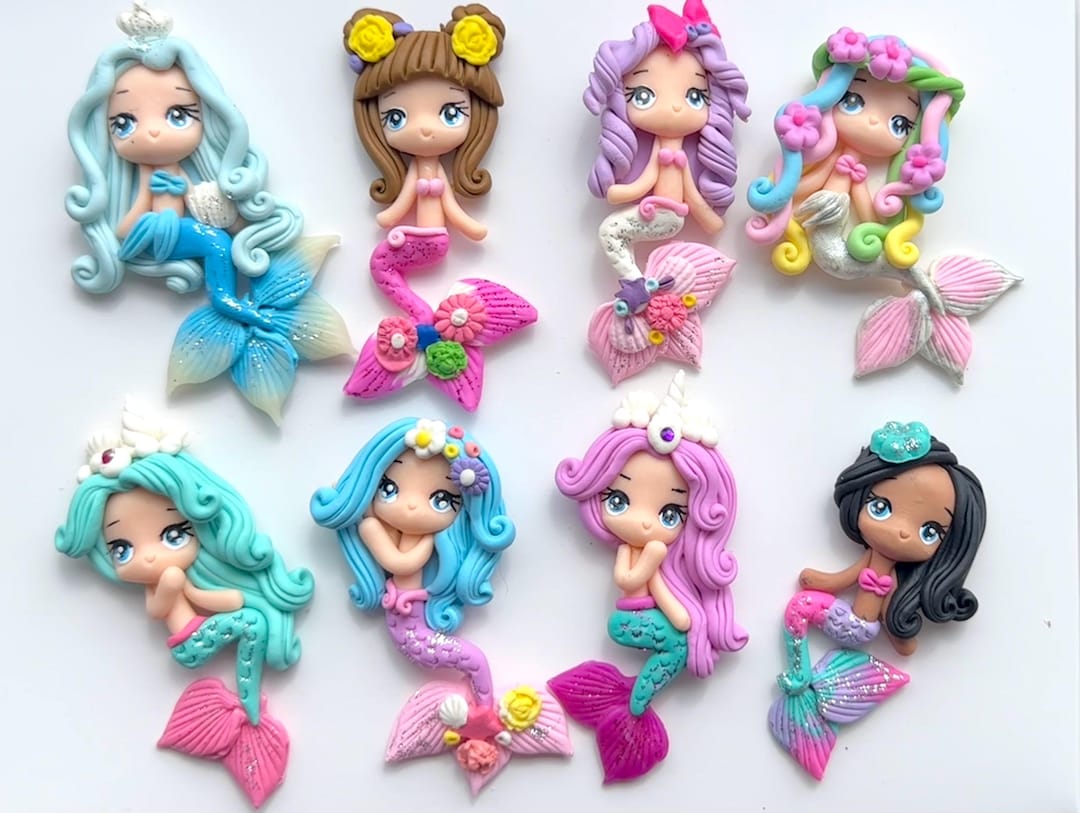 1 X Mermaid Clay / Polymer Clay Embellishment / Craft Embellishment ...