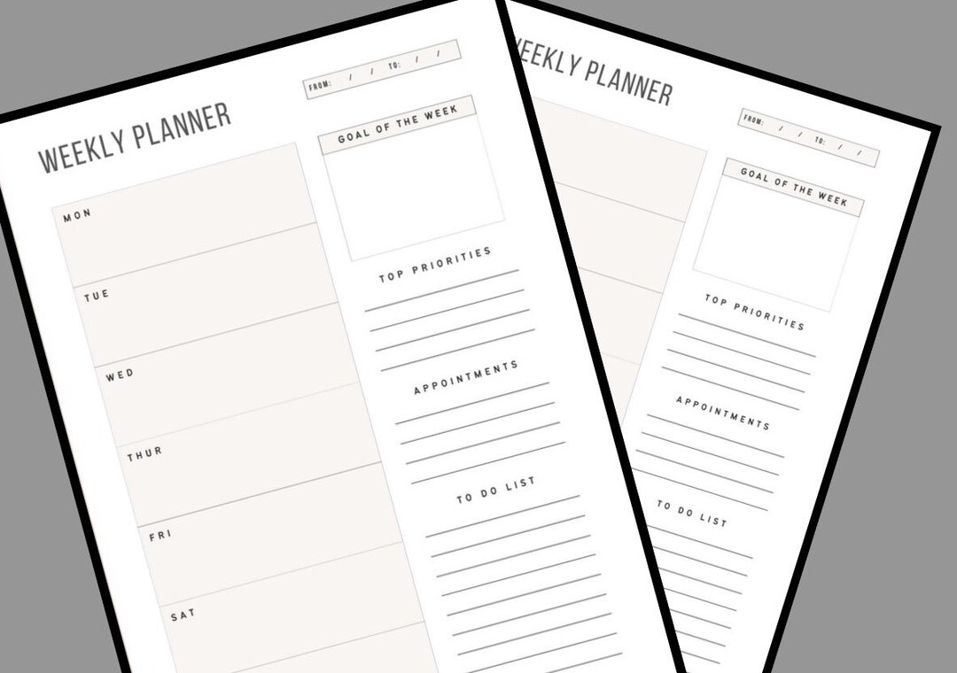 Weekly Planner Printable: Daily Organization (digital Download) - Etsy