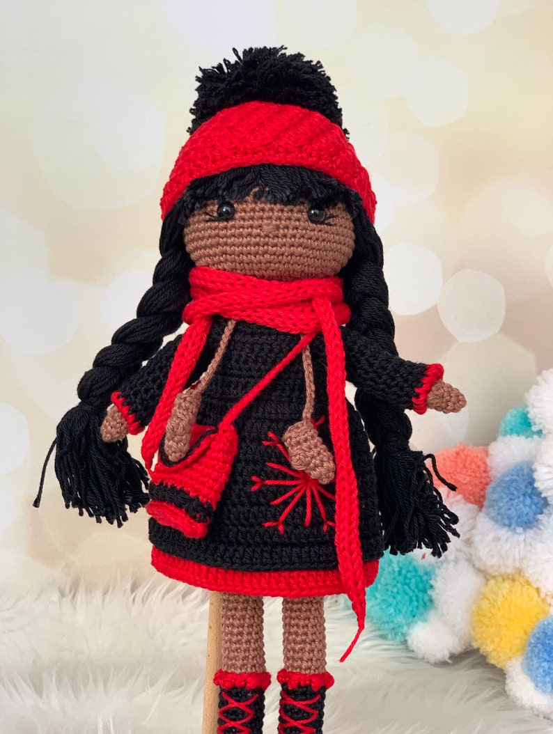 Dark Skin Doll African American Doll Red Dressed Doll Black - Etsy