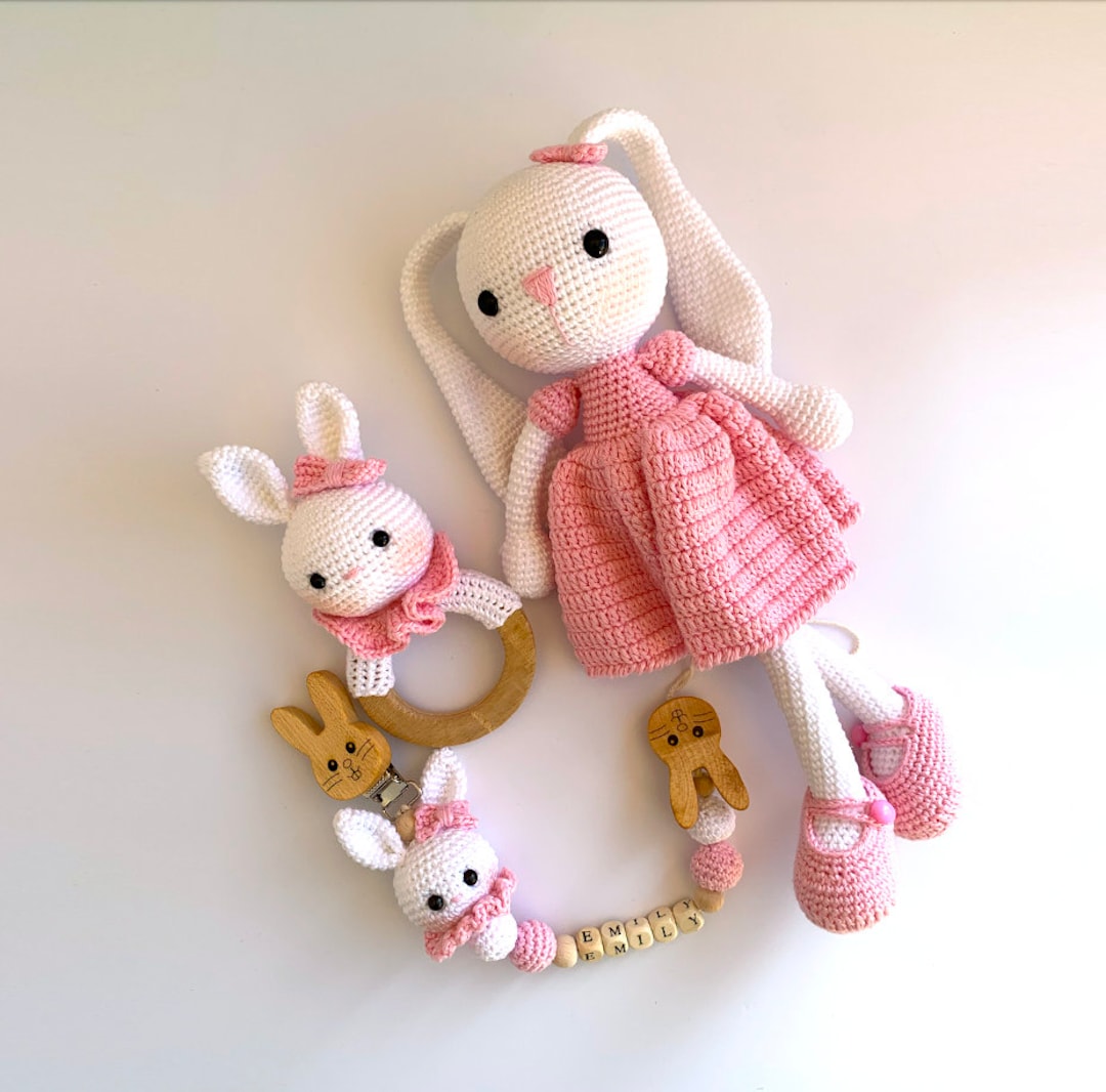Crochet Bunny Doll, Customized Rabbit for Sale, Crochet Rabbit Set ...