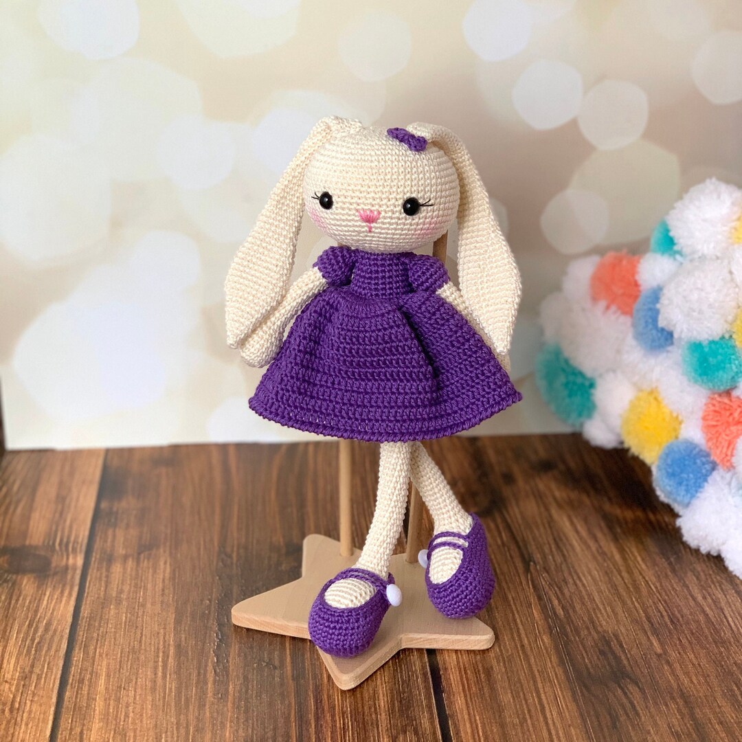 Personalized Crochet Bunny Doll, Customized Rabbit for Sale, Crochet ...
