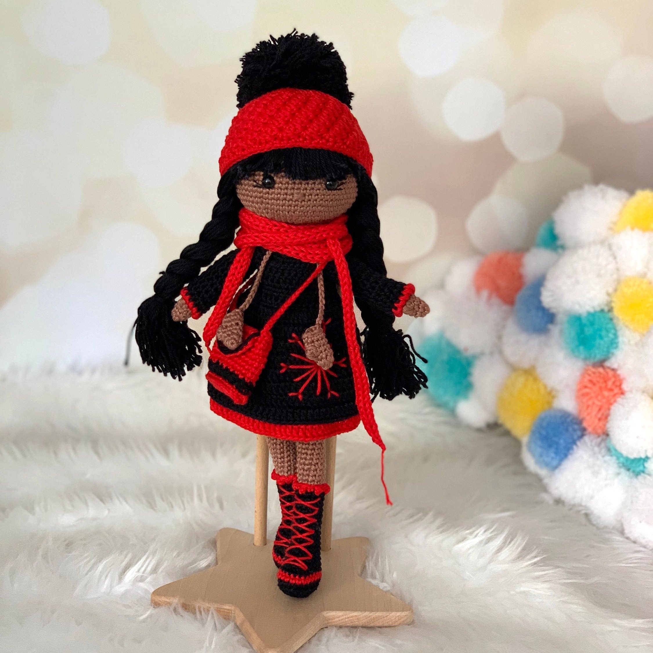 Dark Skin Doll African American Doll Red Dressed Doll Black - Etsy