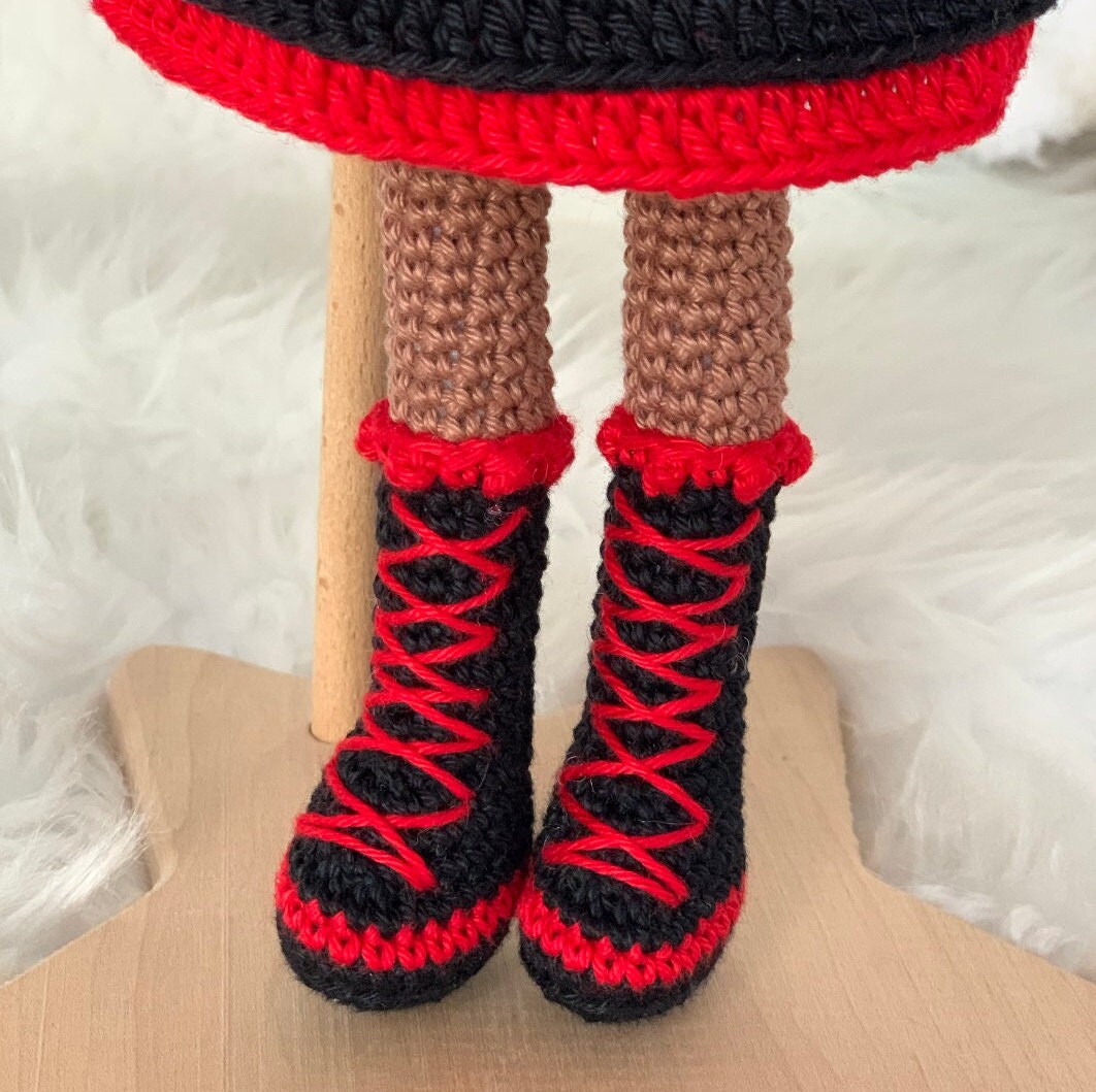 Dark Skin Doll African American Doll Red Dressed Doll Black - Etsy