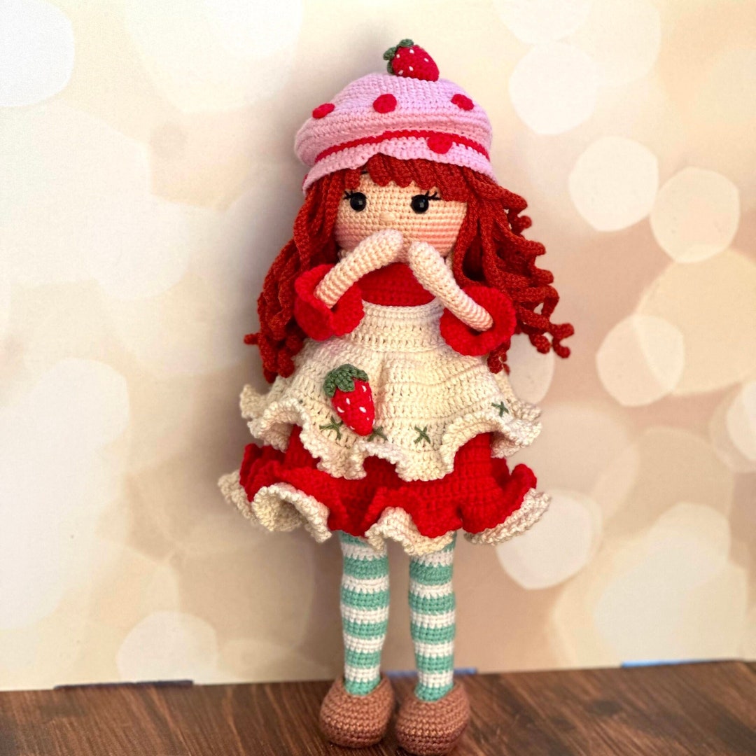 Crochet Strawberry Girl, Shortcake Doll, Strawberry Shortcake Doll ...