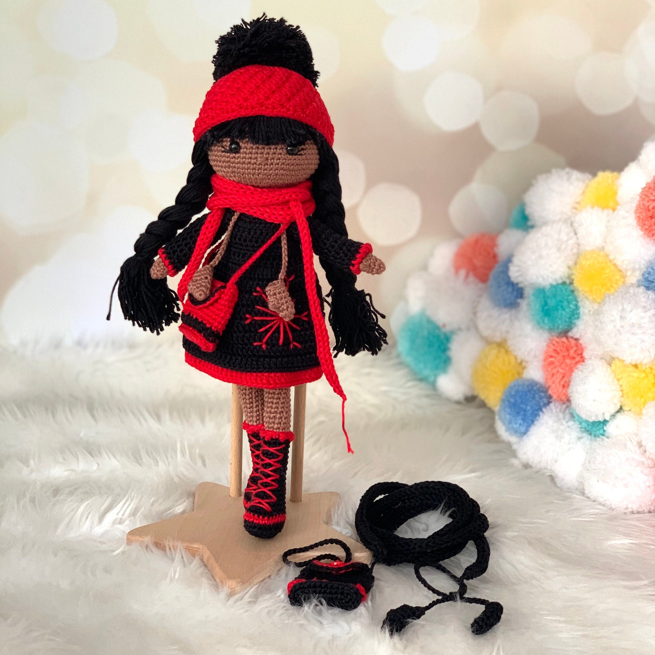 Dark Skin Doll African American Doll Red Dressed Doll Black - Etsy