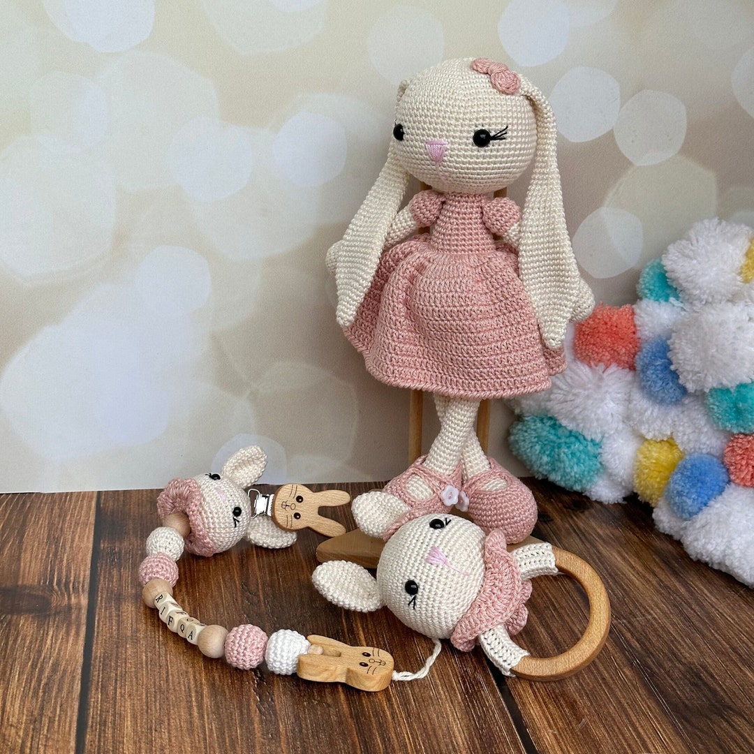 Crochet Bunny Doll, Crochet Rabbit for Sale, Crochet Rabbit Set ...