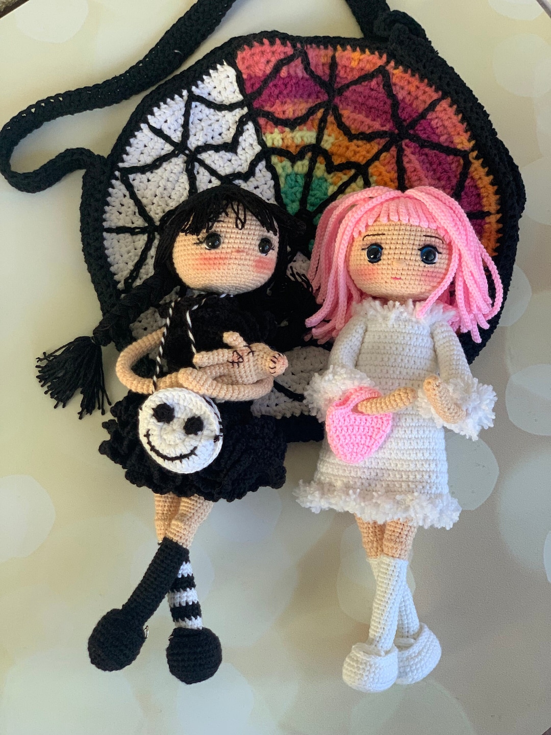 Crochet Wednesday Doll, Crochet Doll, Wednesday Doll, Handmade Doll ...