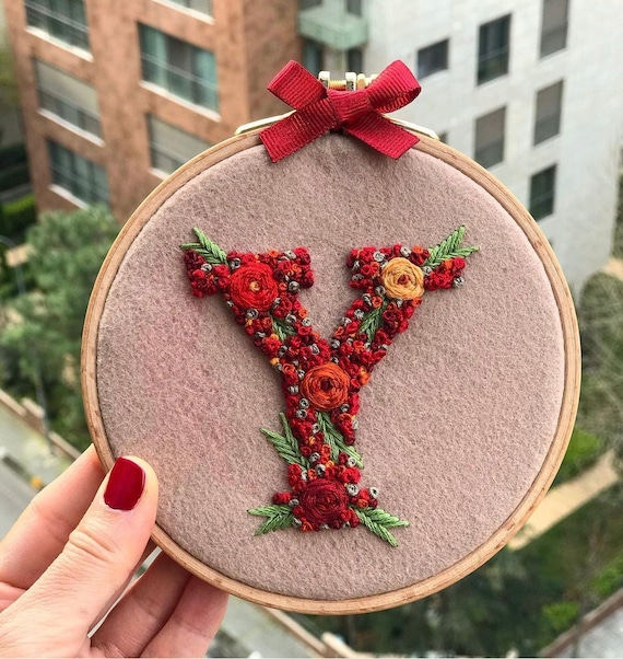 Personalized Letter Embroidery Monochrome Letter Embroidery - Etsy