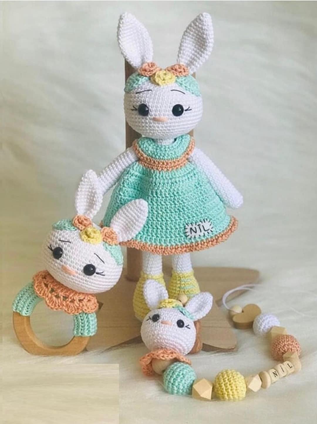 Personalized Crochet Bunny Doll, Customized Rabbit for Sale, Crochet ...