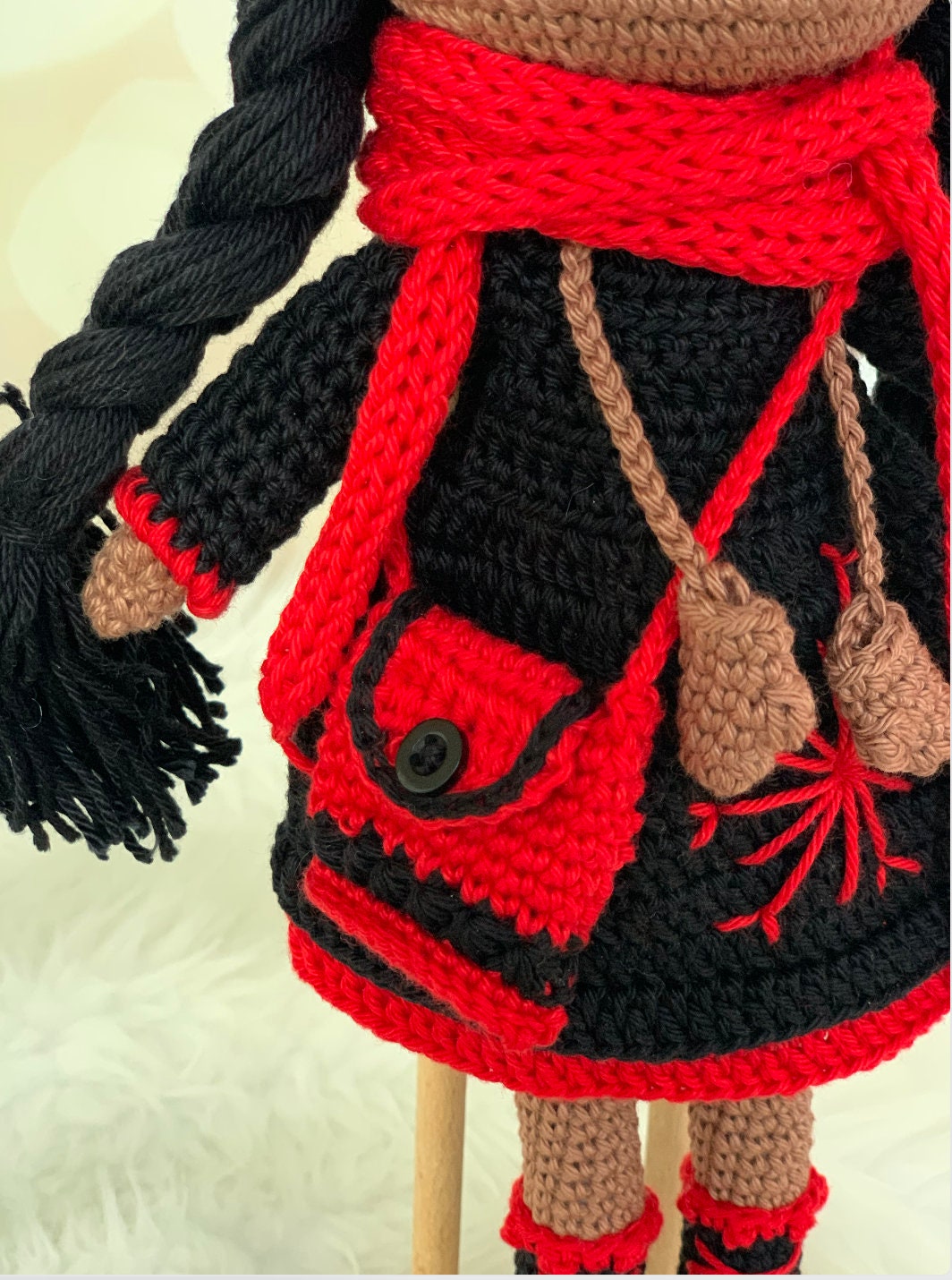 Dark Skin Doll African American Doll Red Dressed Doll Black - Etsy
