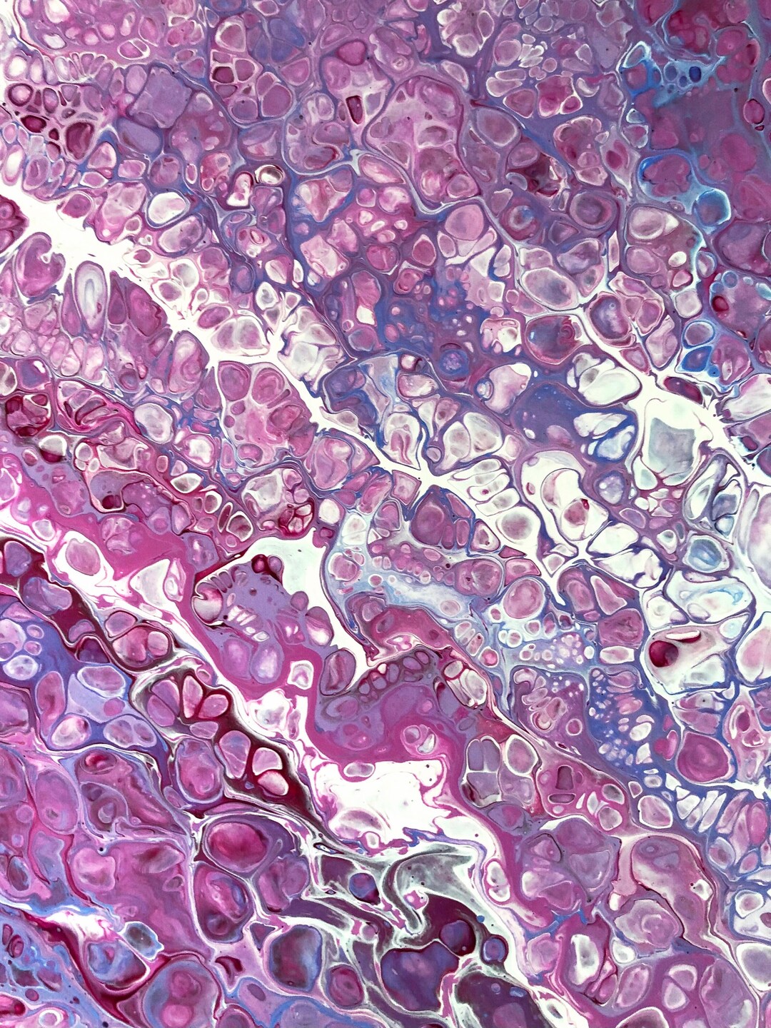 Pink Acrylic Pour Painting, Original Fluid Art, Abstract Artwork ...