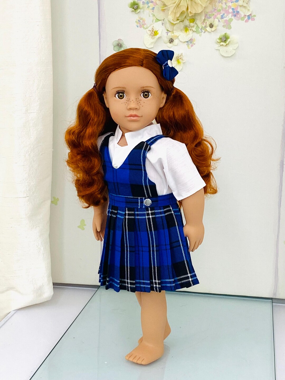 Ramsey Tartan Pinafore Doll Outfit: Handmade 18 Inch Dolls Clothes - Etsy