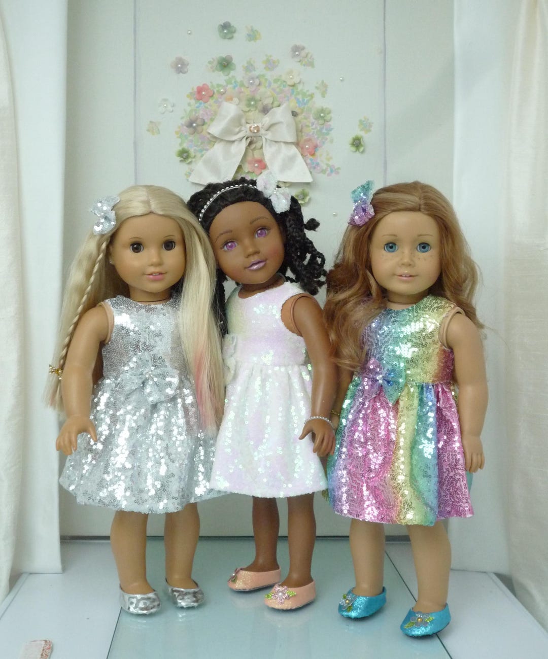 Sequin Party Dress : Handmade 18 Inch Doll Clothes to Fit American Girl ...