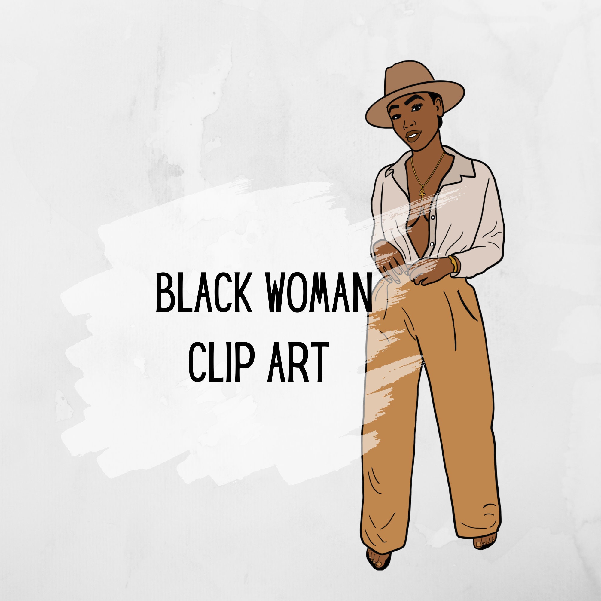 Black Woman Clip Art PNG Clip Art Download - Etsy