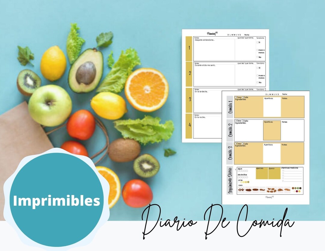 Diario De Comida, Imprimibles, Food Sensitivity Tracker, Sin Gluten ...