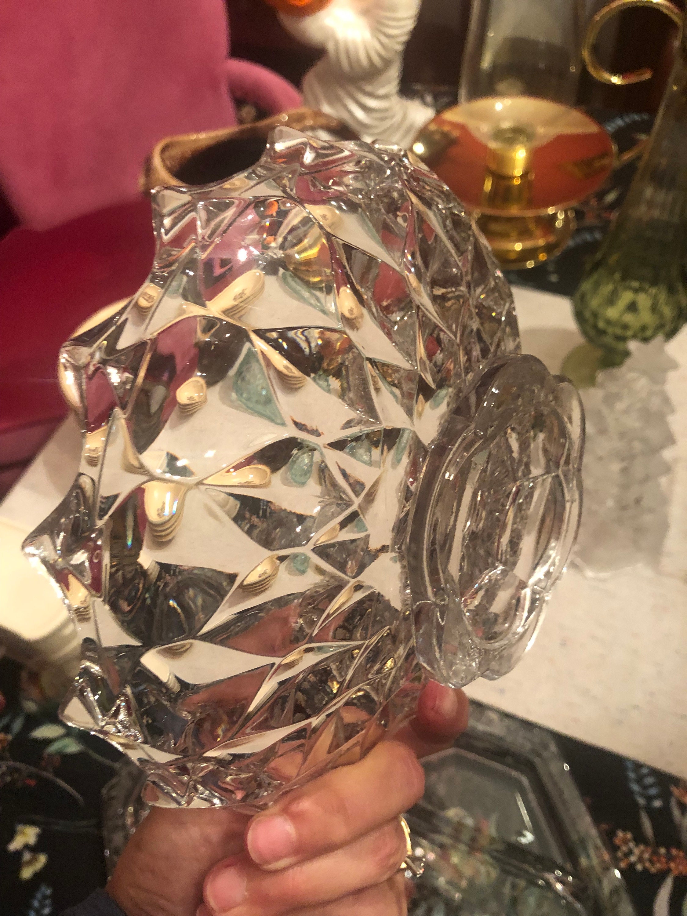 Vintage Clear Glass Sawtooth Cubist Pattern American Whitehall or ...