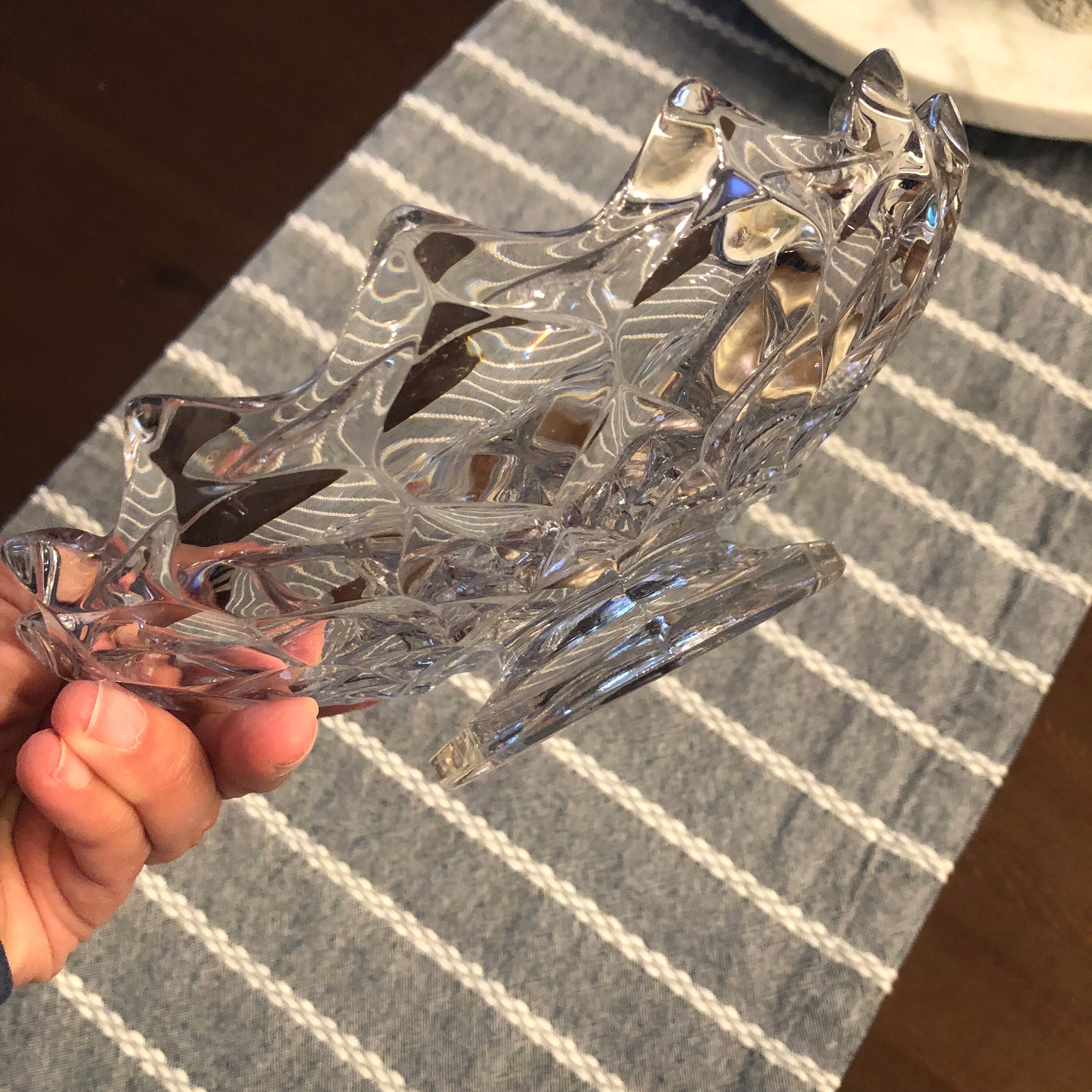 Vintage Clear Glass Sawtooth Cubist Pattern American Whitehall or ...