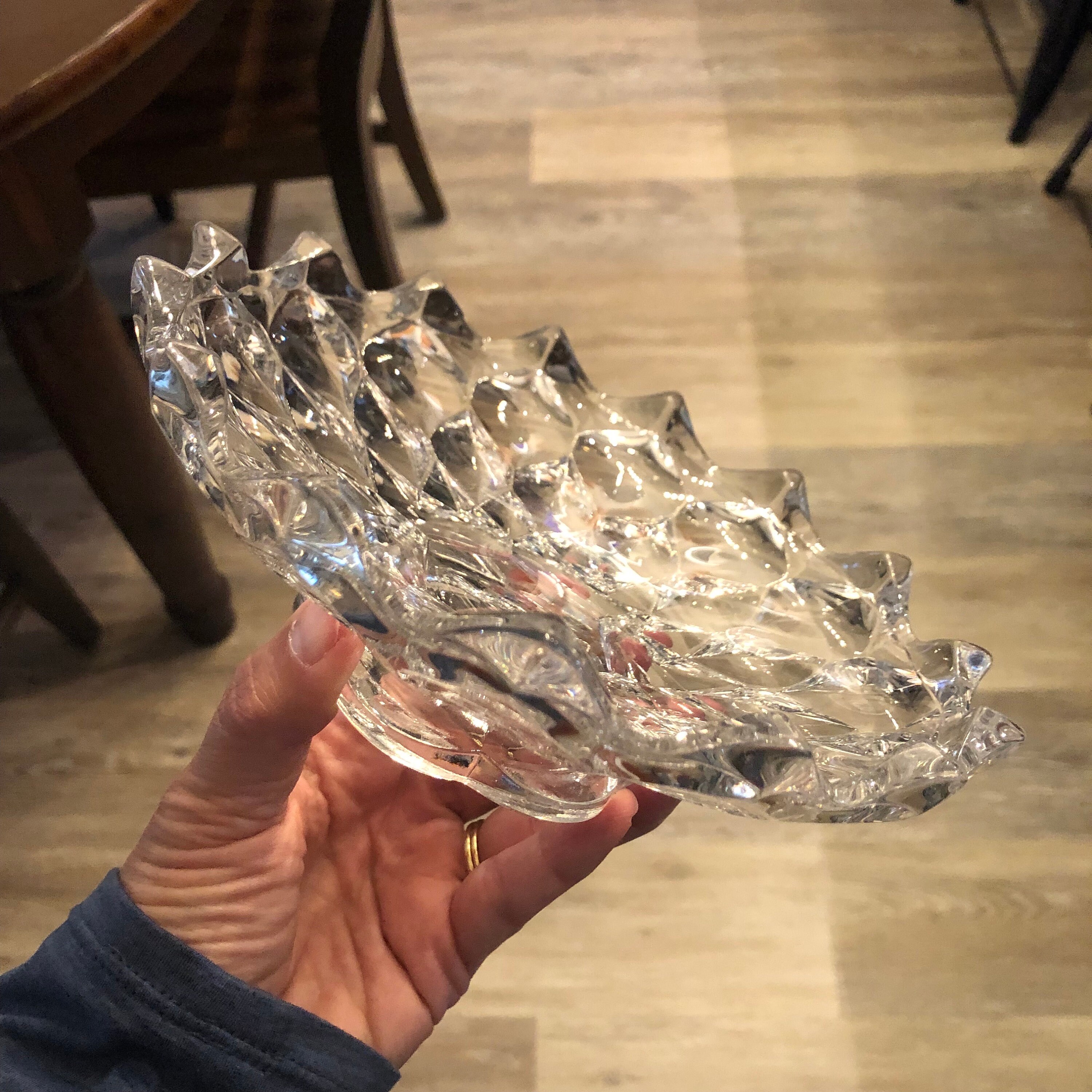 Vintage Clear Glass Sawtooth Cubist Pattern American Whitehall or ...