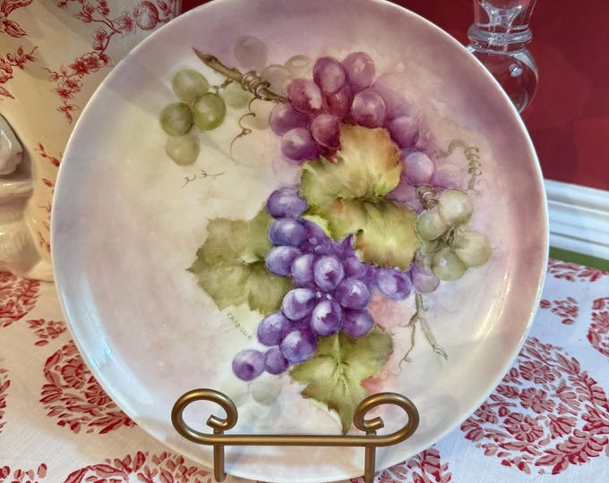 Vintage Holiday China Handpainted Decorative Plate With Grapes Motif ...