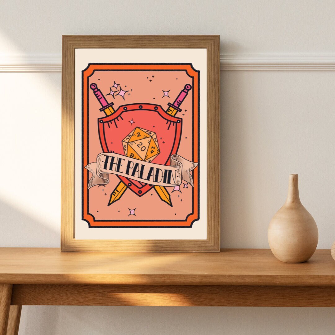 The Paladin Printable, Digital Download, Printable Wall Art, DND, RPG ...