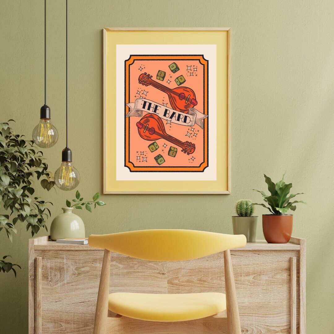 The Bard Printable, Digital Download, Printable Wall Art, DND, RPG ...