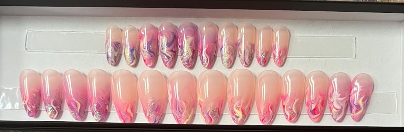 Ongles moyens à presser en forme d'amande - Etsy France