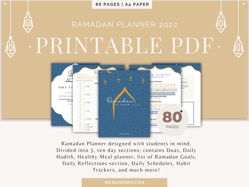 Digital Printable Ramadan Planner 2025 | 30 Day Planner | 80+ Pages ...