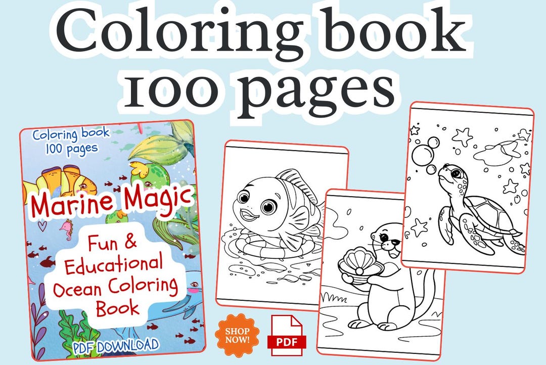 100 Ocean Animals Coloring Pages for Kids – Fun & Educational Sea Life ...