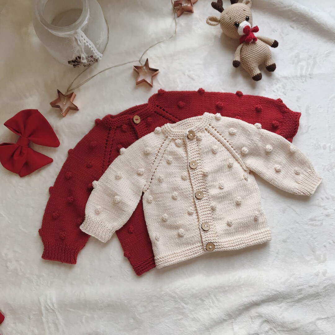 Organic Cotton Knit Baby Cardigan, Organic Baby Knit Cardigan, Handmade ...
