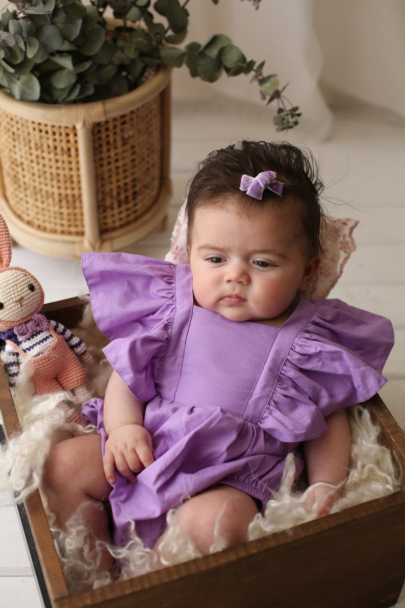 Lilac Baby Romper, Newborn or Birthday Gift, Lavender First Birthday ...