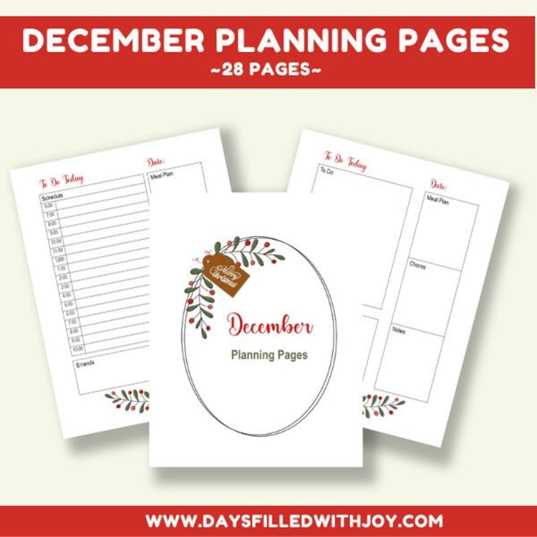 December Planning Pages, Planning Pages for Christmas, Gingerbread ...