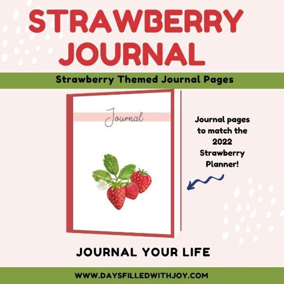 Printable Strawberry Themed Journal, Strawberry Themed Journal Pages ...