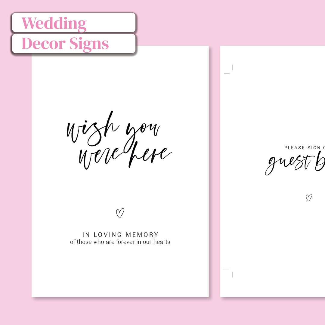 Wedding Signs - "wish You Were Here" and "please Sign Our Guest Book ...