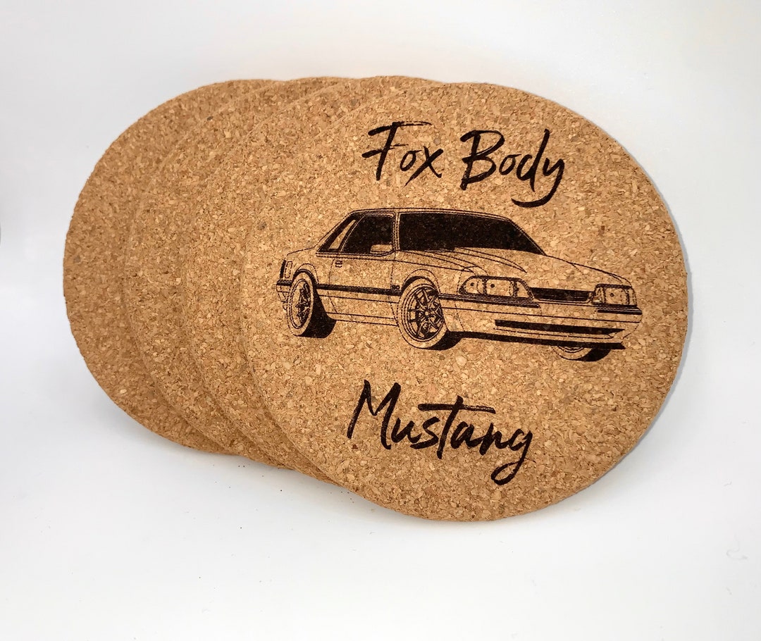 Cork Coaster Ford Mustang Fox Body set of 4 - Etsy
