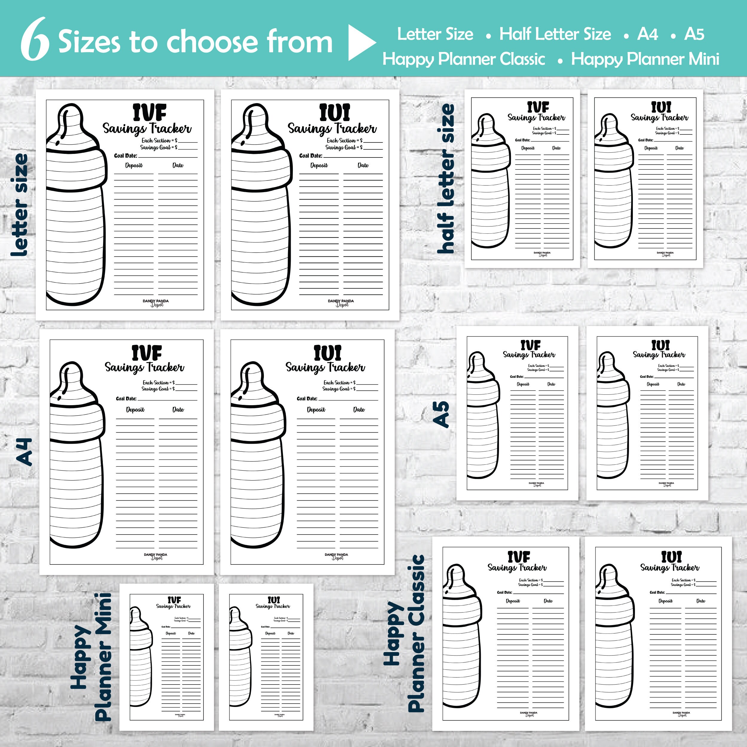 IVF IUI Infertility Printable Savings Tracker PDF Digital Download - 12 ...