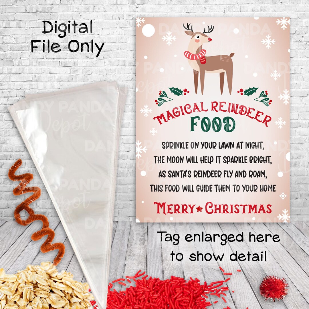 Reindeer Food Tag for Christmas Eve PDF Digital Download - Etsy