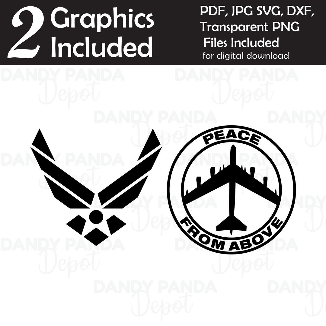 Air Force Wings Bomber Peace From Above Digital Graphics Svg Png Jpg ...