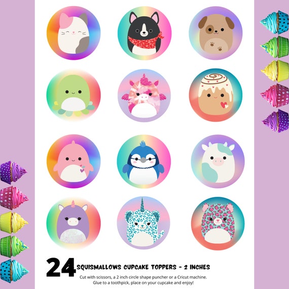 Party Décor Squishmallow inspired Cupcake toppers Cupcake toppers ...