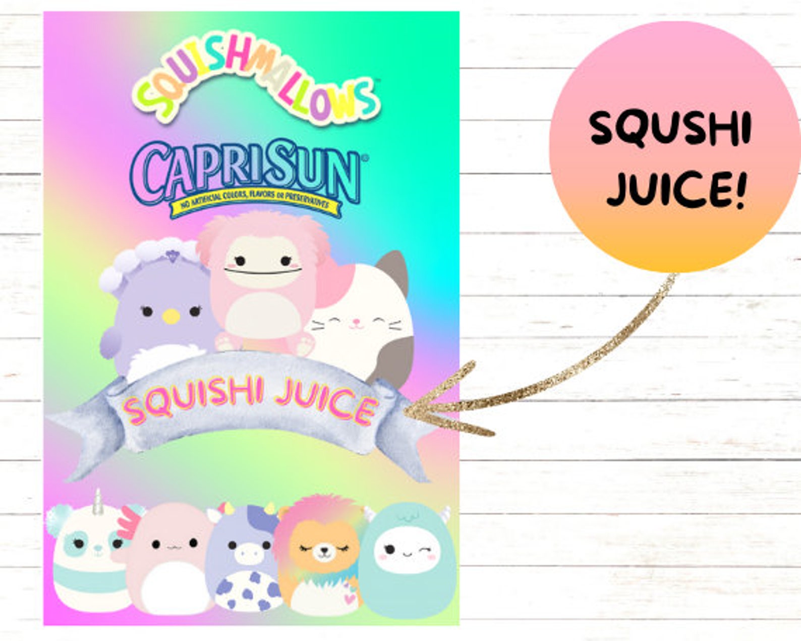 Squishmallows Capri Sun Labels Squishmallow Birthday Party - Etsy Singapore