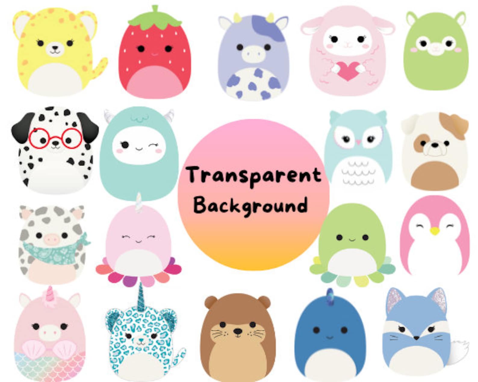 Squishmallows 100 PNG Clipart Images With Transparent | Etsy Canada
