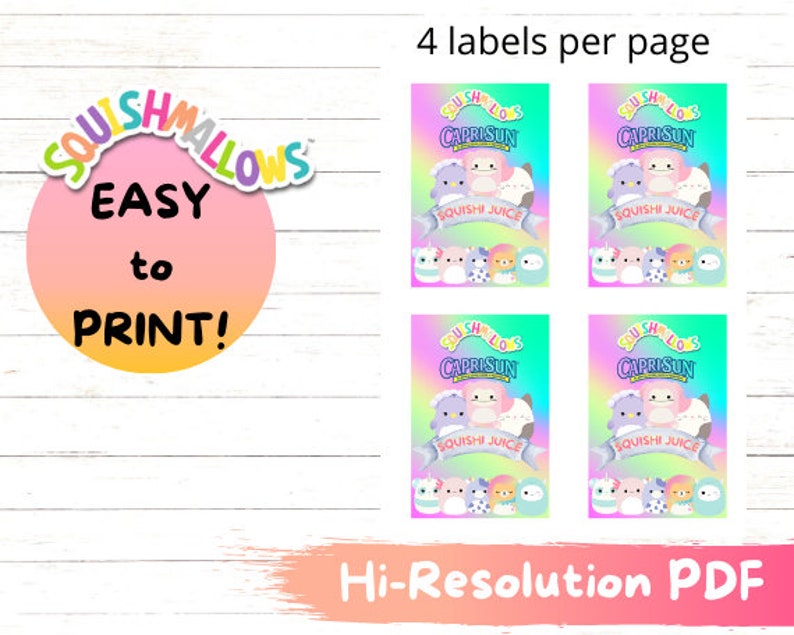 Squishmallows Capri Sun Labels Squishmallow Birthday Party - Etsy Canada