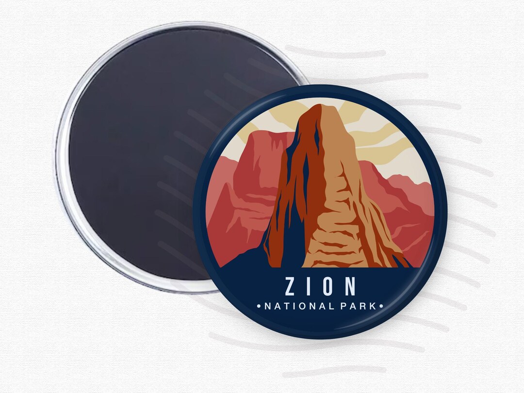 Zion National Park Magnets, 2.5” Round Travel Souvenir, US Parks ...