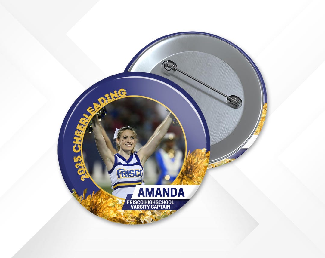 Custom Cheerleader Pins, Personalized Cheerleader Button, Cheer Team ...