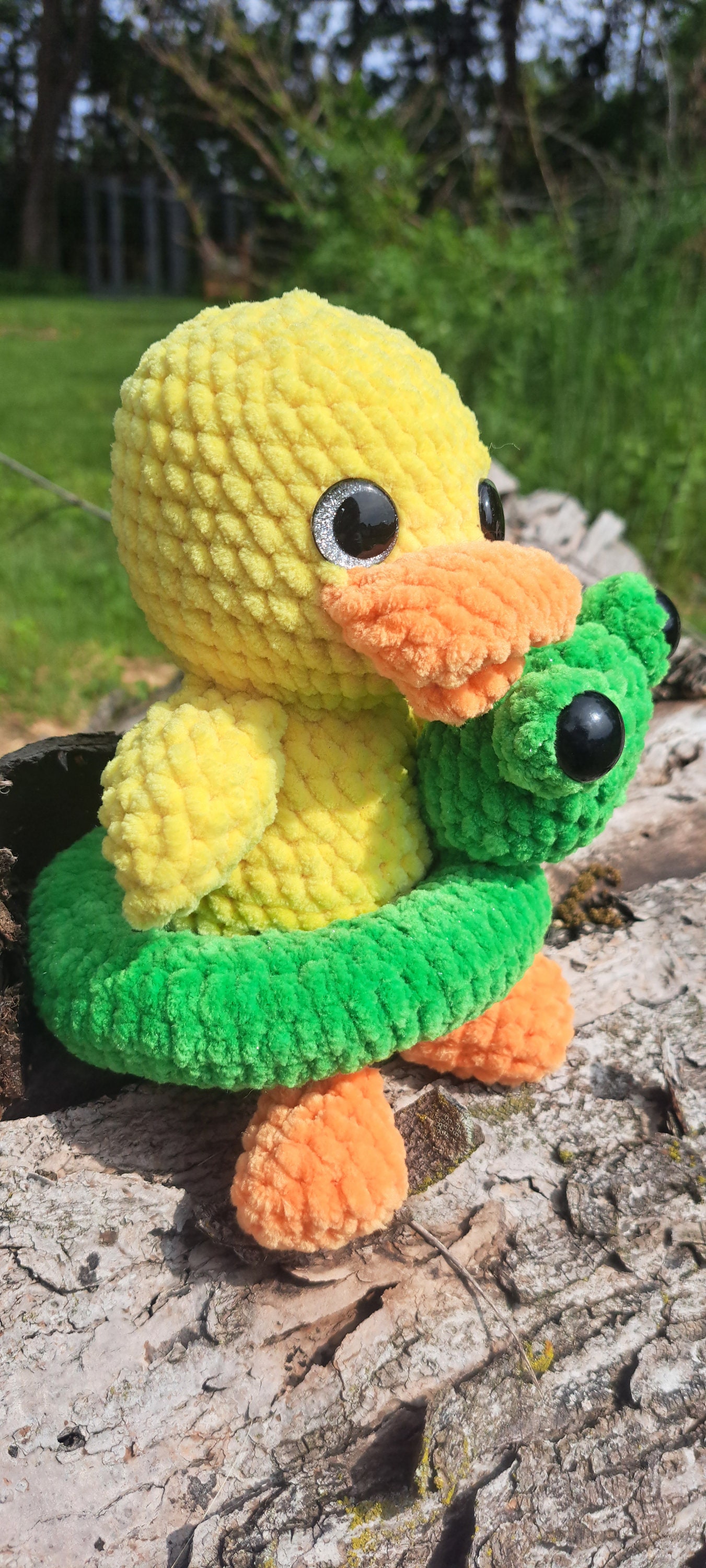 Crochet Puddles the Duck With Frog Floatie - Etsy